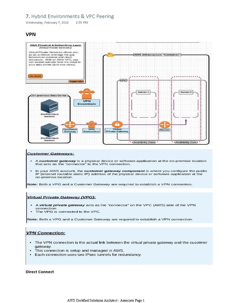 Hybrid Environment & VPC Peering | PDF | Computers
