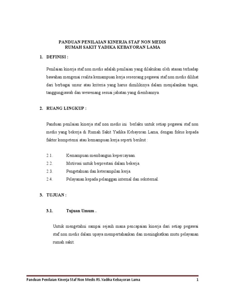Panduan Penilaian Staf Non Medis | PDF | Karier & Perkembangan