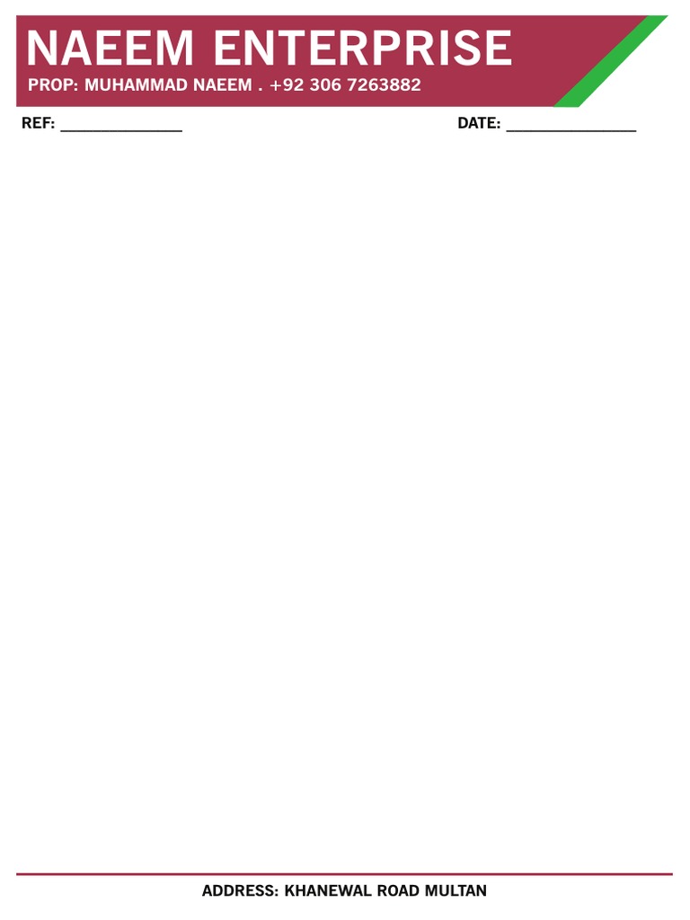 Naeem Enterprises Letter Pad | PDF