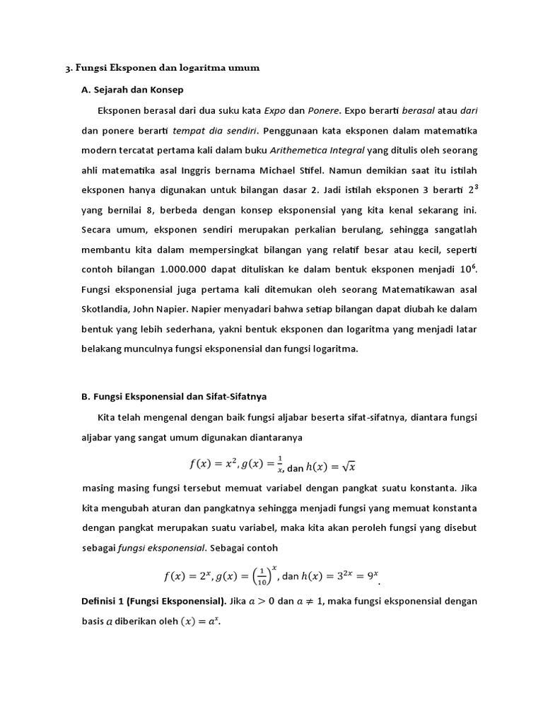 Fungsi Eksponen Dan Logaritma Umum | PDF