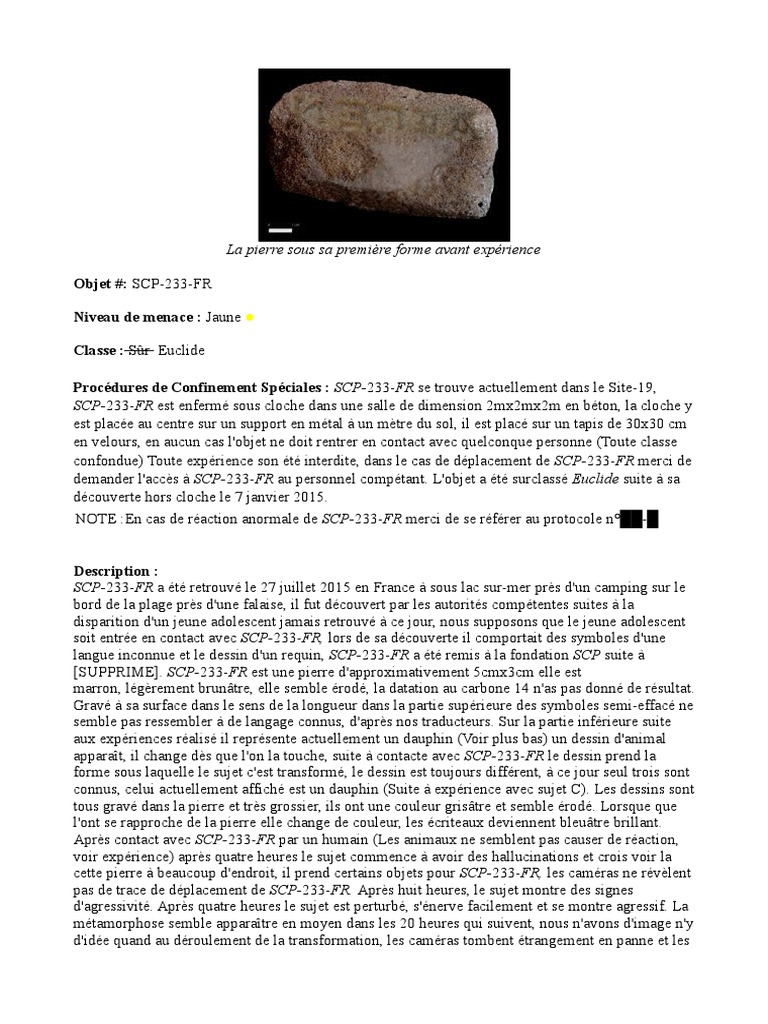 SCP 233 FR | PDF