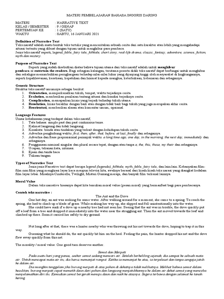 Bing kls9 Sem2 - Narrative | PDF