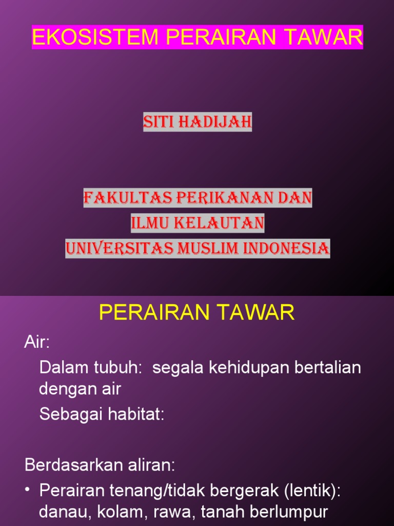 Ekosistem Air Tawar Pdf