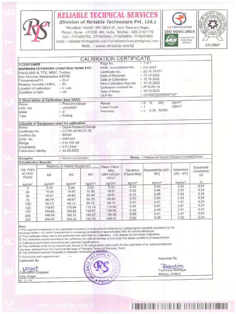 Pressure Gauge | PDF