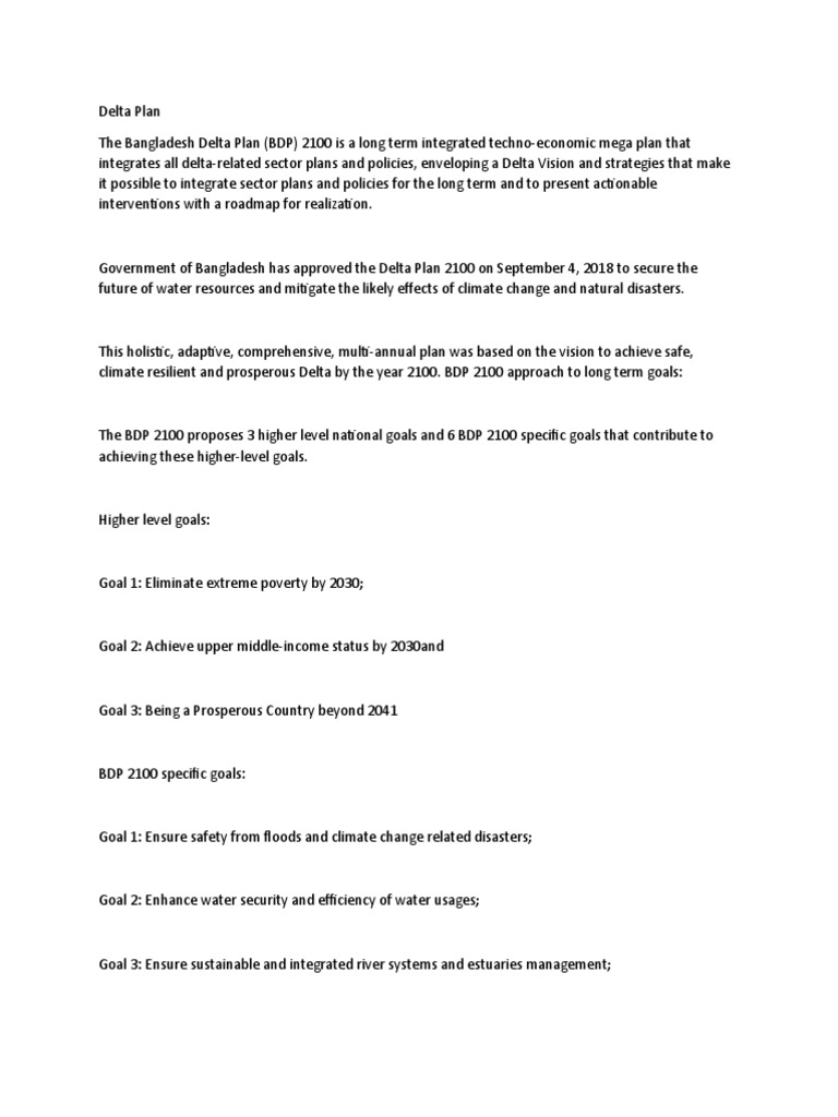 Delta Plan | PDF