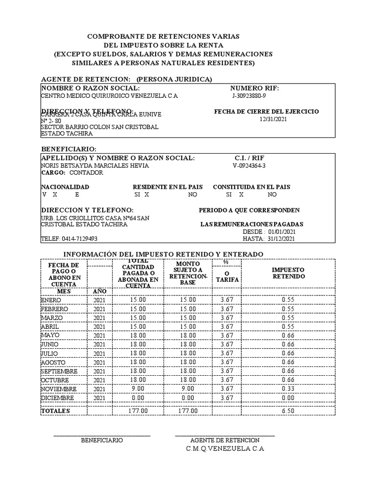 Formato Arc Empleados | PDF | Salario | Impuestos