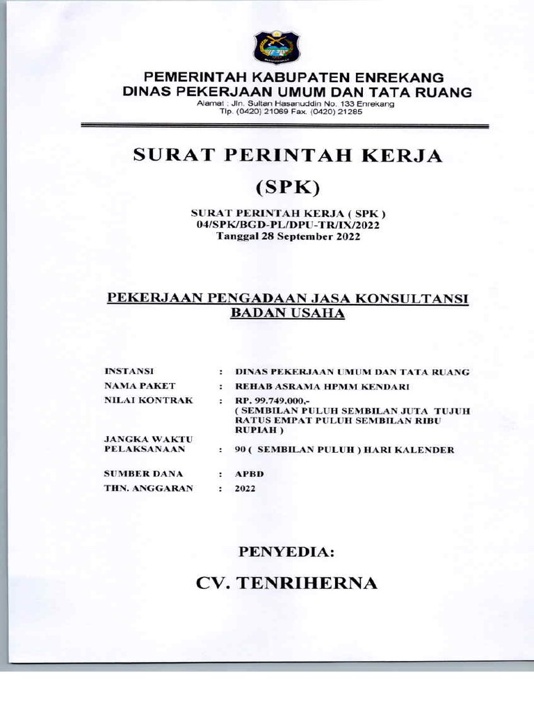 SPK Lengkap | PDF