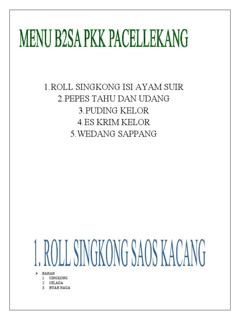 Menu B2sa | PDF