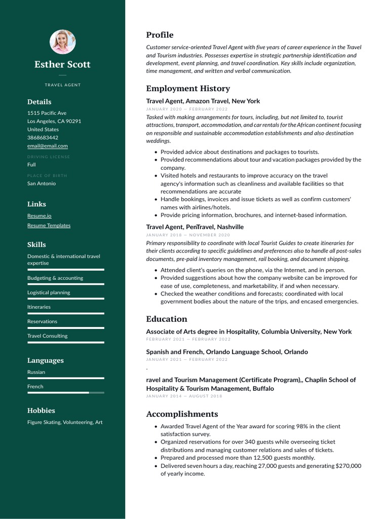 Dublin Resume Template Modern | PDF | Tourism | Travel Agency