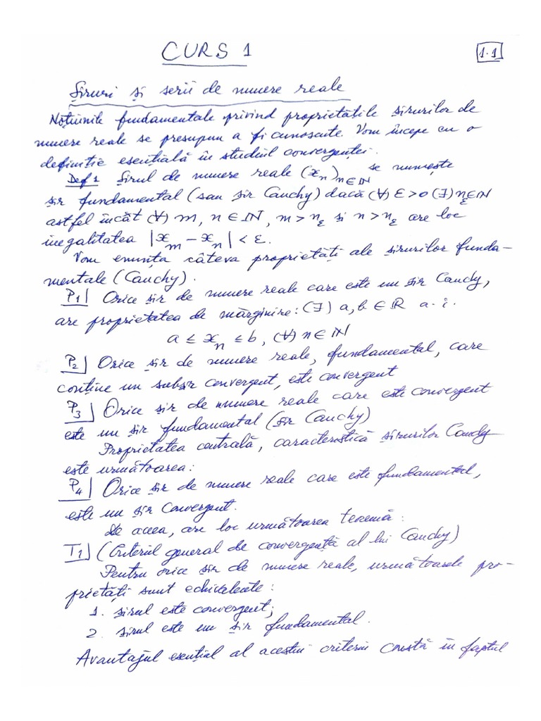 Curs 1 Analiză Matematică | PDF