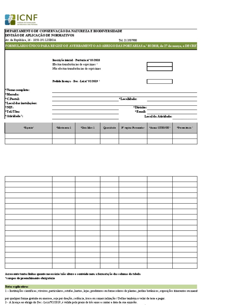 Formul Rio Nico - Flora-Fauna-Criador-Viveirista | PDF | União Europeia | Portugal