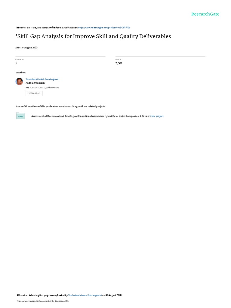 Skill Gap Analysis Pdf Mentorship Clinical Trial