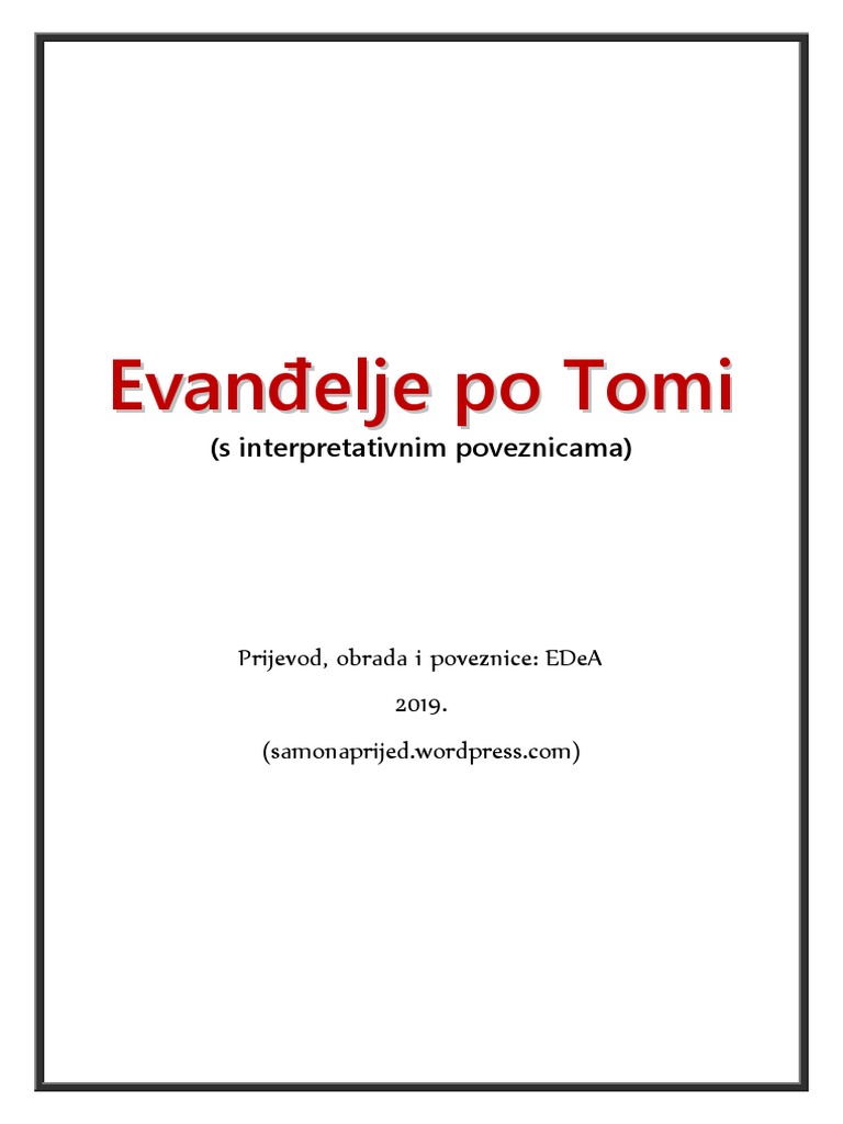 Evanđelje Po Tomi | PDF