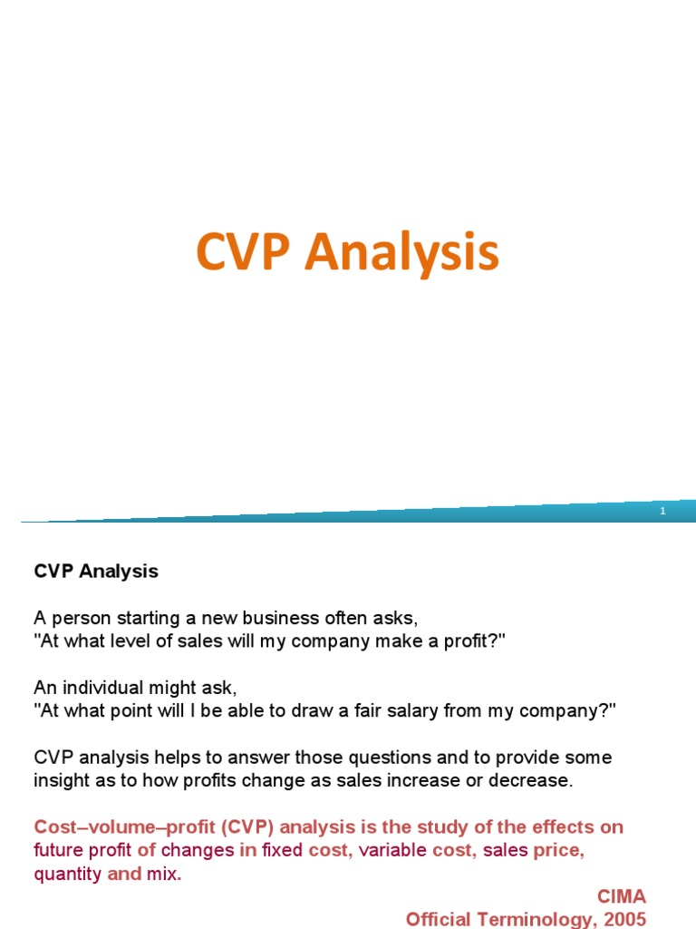 CVP Analysis | PDF | Production And Manufacturing | Business Process