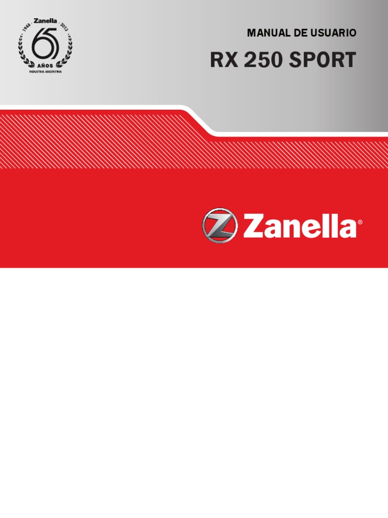Zanella RX 250 Sport User Manual | PDF | Acelerador | Carburador