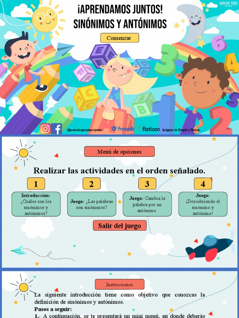 Sinónimos y Antónimos: Actividades Interactivas | PDF | Semántica léxica