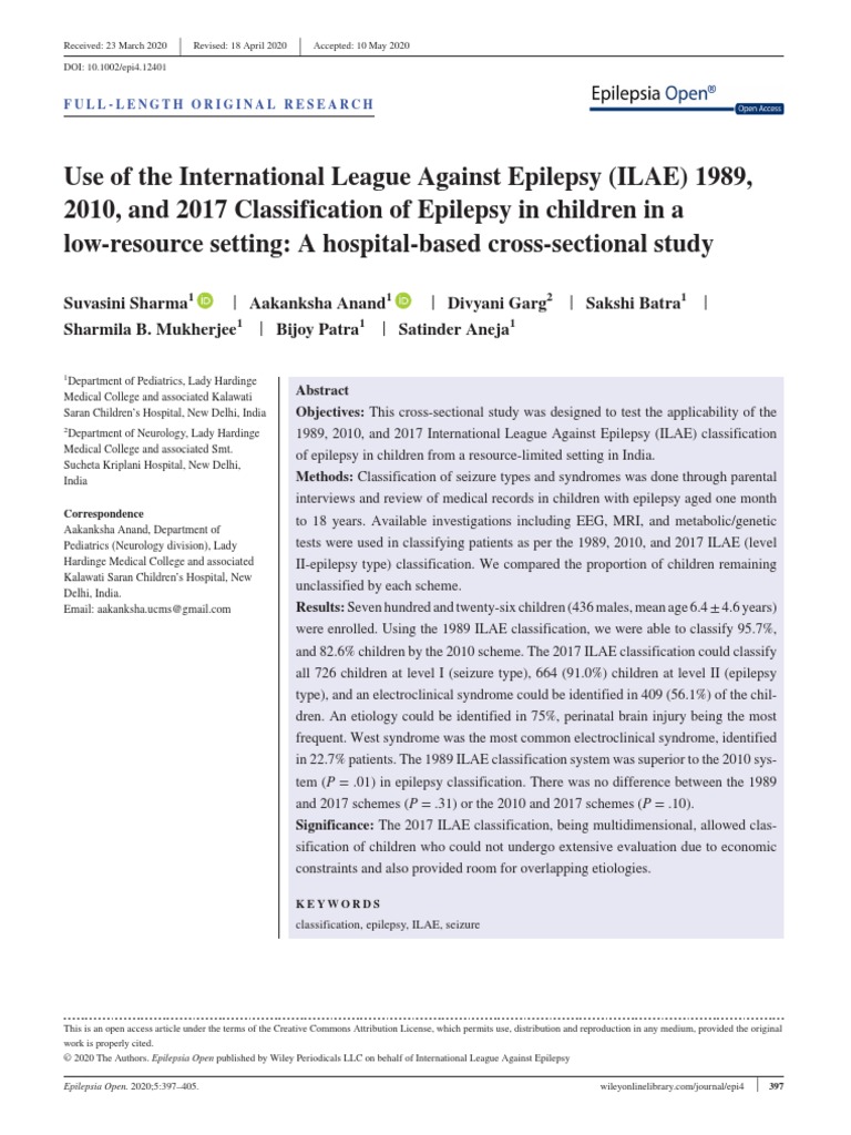 Sharma Et Al 2020 | PDF | Epilepsy | Nervous System Sharma Et Al 2020 | PDF | Epilepsy | Nervous System