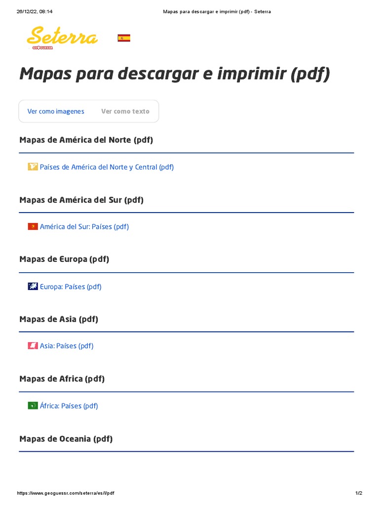 Colección de mapas mundiales descargables en formato PDF para imprimir | PDF