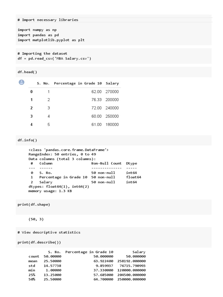 Simple Linear regression-LAB4.ipynb - Colaboratory | PDF Simple Linear regression-LAB4.ipynb - Colaboratory | PDF