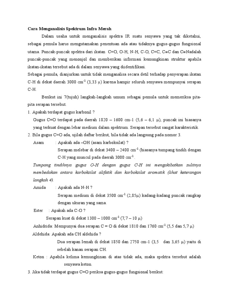 Cara Menganalisis Spektrum Infra Merah | PDF
