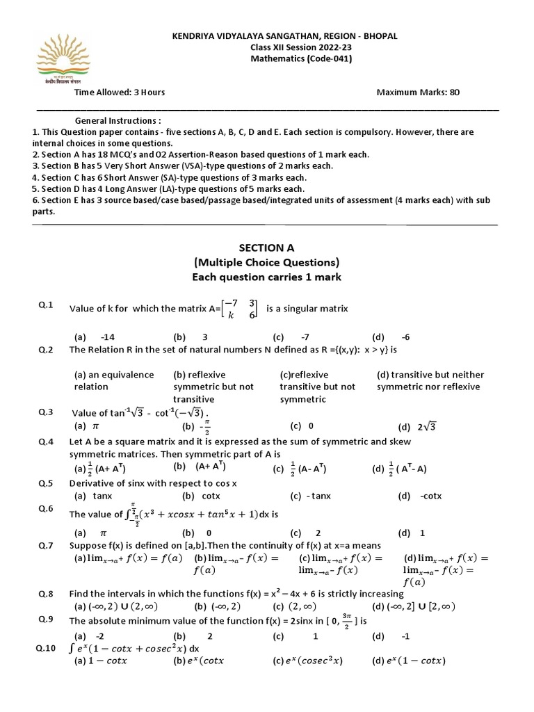 QP Xii Set-1 Maths | PDF | Ordinary Differential Equation | Euclidean Vector