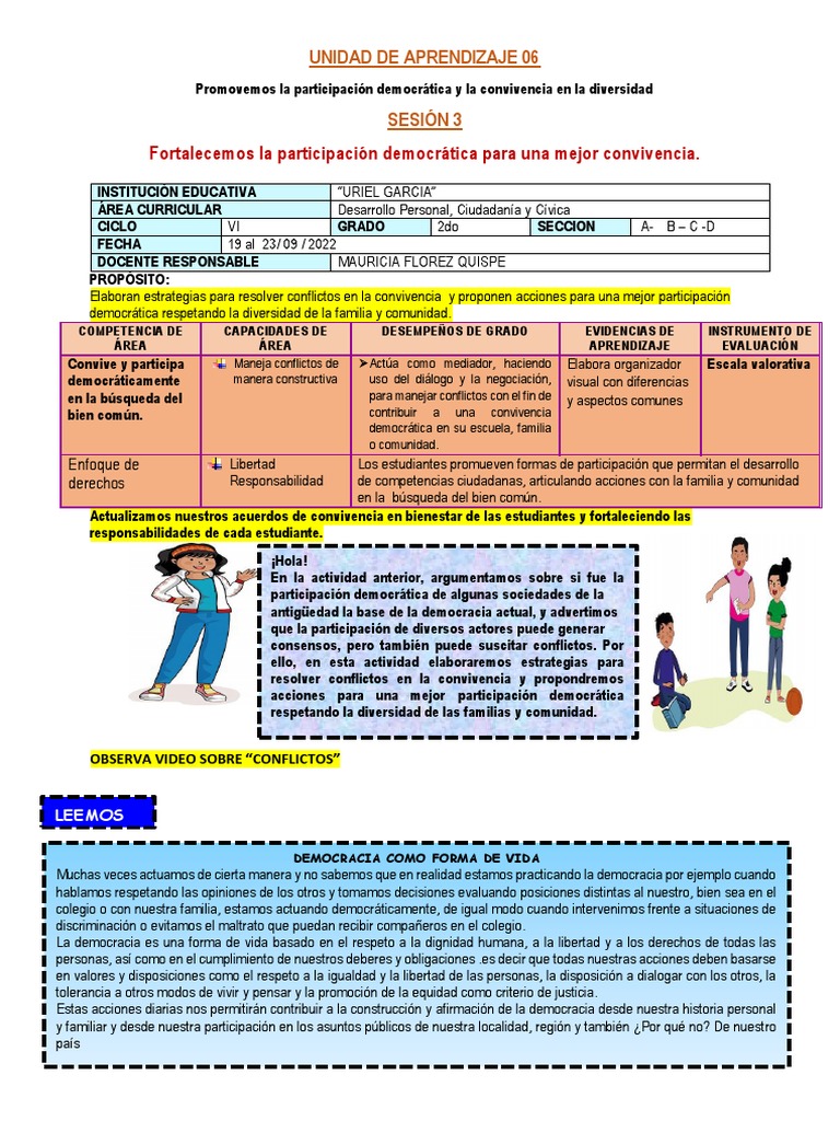 Sesión 3 U 6 Dpcc 2° Pdf Democracia Ideologías Políticas 2154
