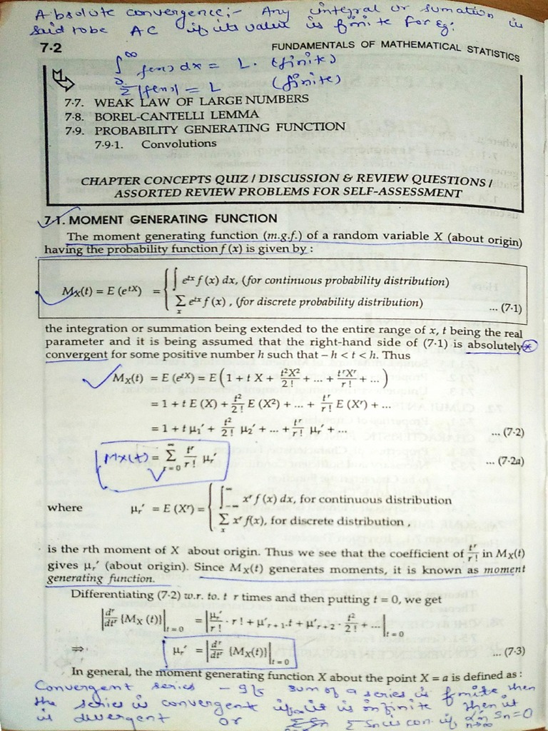 Moment Generating Function | PDF Moment Generating Function | PDF