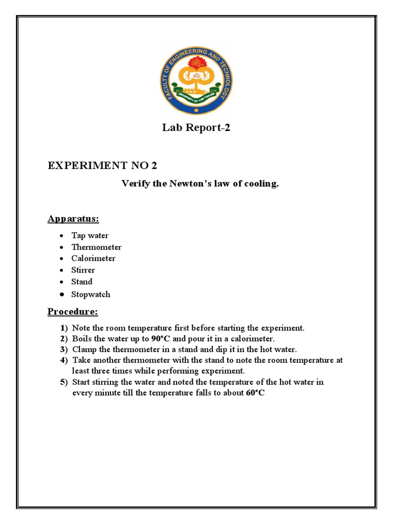 Newton Law of Cooling | PDF | Science | Laboratories