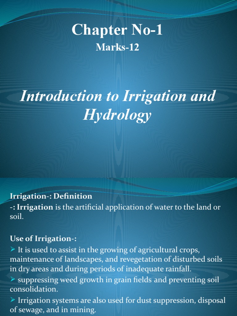 Chapter No-1-Introduction To Irrigation and Hydrology | PDF | Drainage ... Chapter No-1-Introduction To Irrigation and Hydrology | PDF | Drainage ...