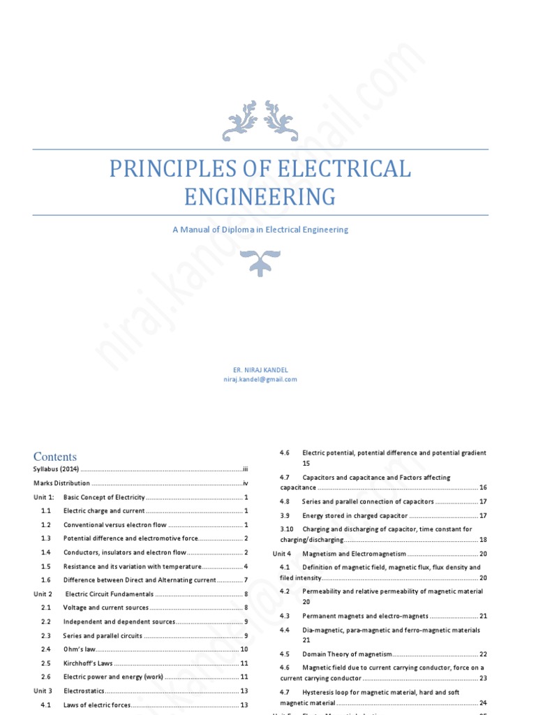 Electrical Engineering Principles Manual | PDF | Electric Power | Voltage