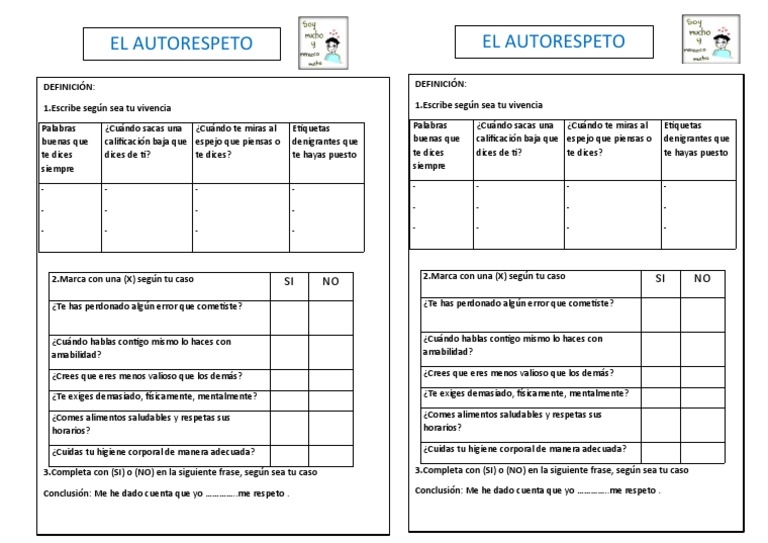 Ficha de Autorespeto | PDF