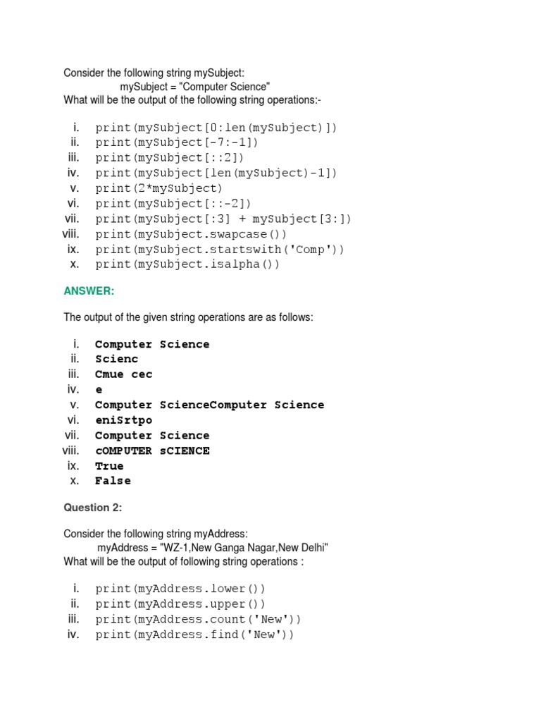 String - Exercise | PDF | String (Computer Science) | Computer Programming String - Exercise | PDF | String (Computer Science) | Computer Programming