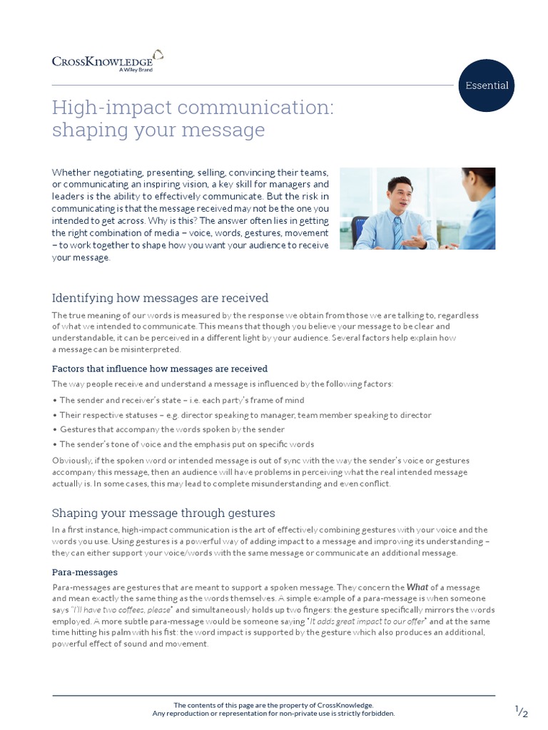 High Impact Communication | PDF | Communication | Gesture