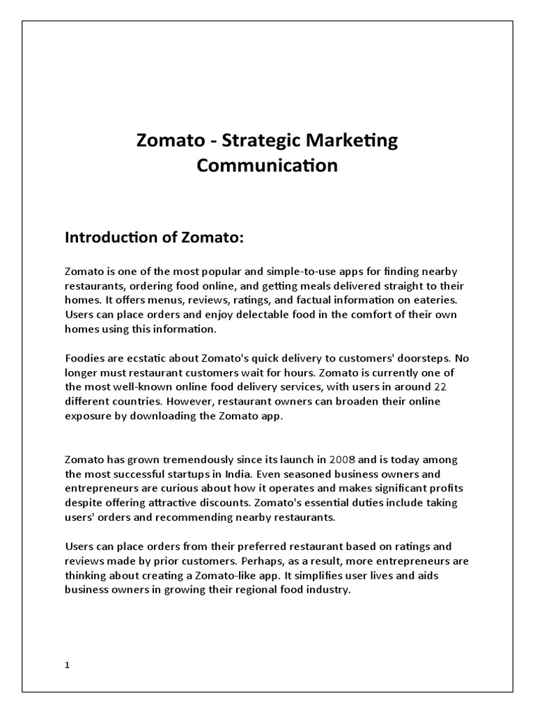 Web Upload Zomato Project 1 | PDF | Search Engine Optimization | Social Media
