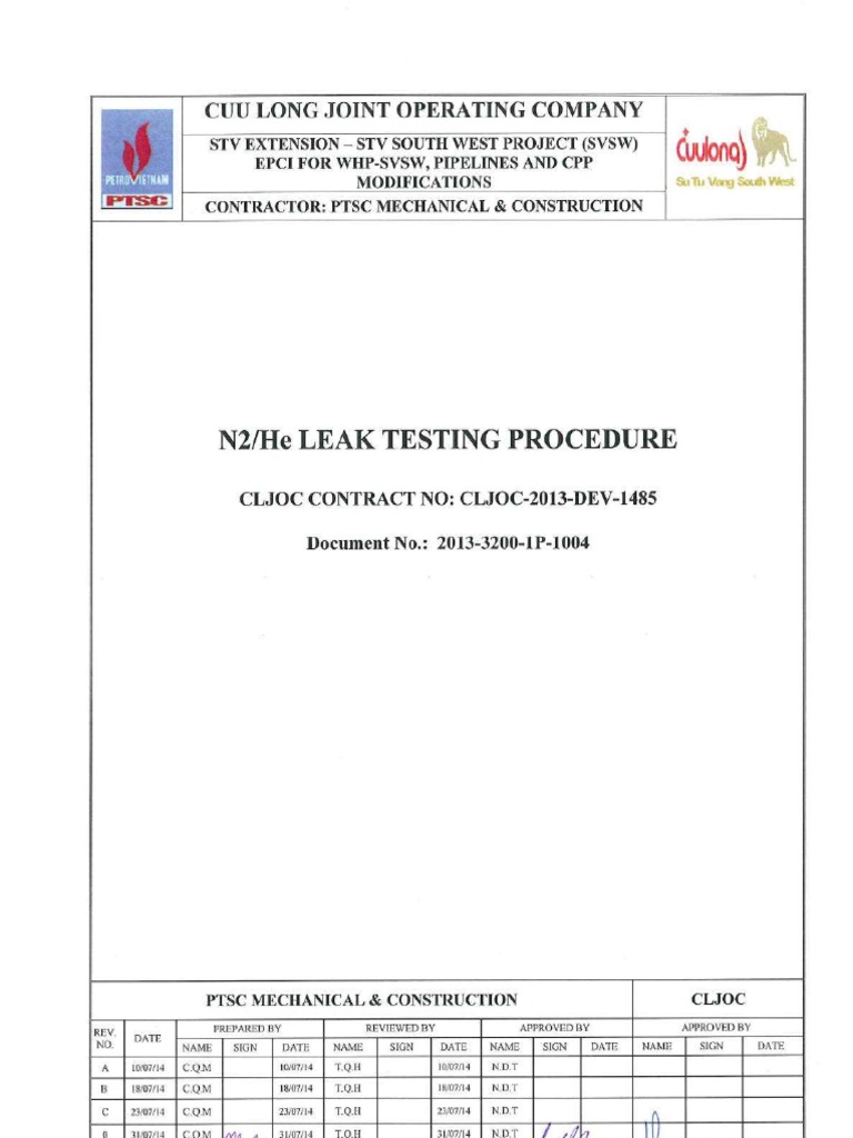N2-He Leak Test | PDF