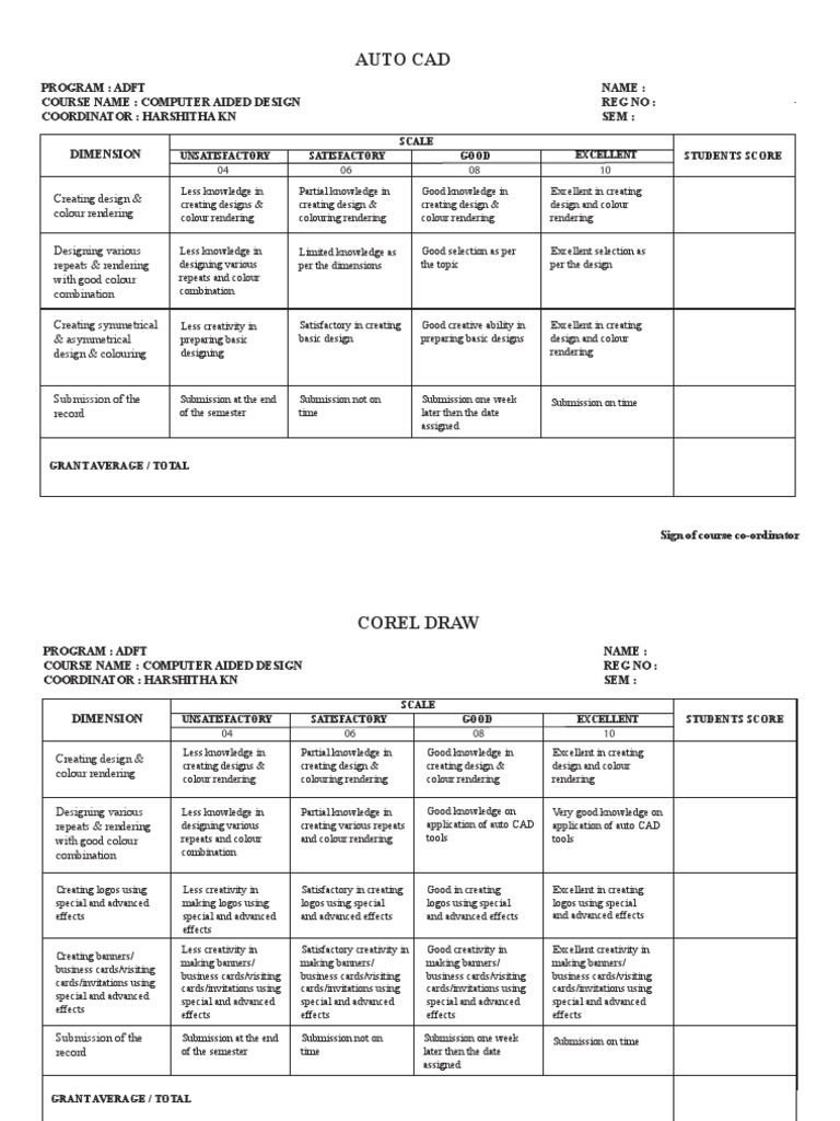 CAD Rubrics | Download Free PDF | Computer Aided Design | Computer Graphics