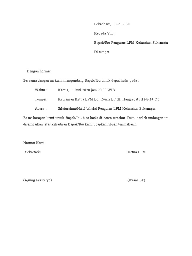 Undangan LPMK | PDF