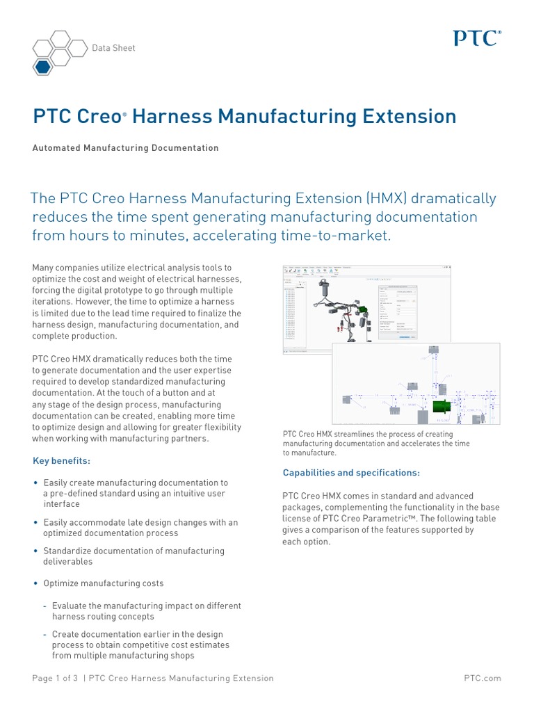 Creo Harness Manufacturing Extension Data Sheet | PDF | Wire ...