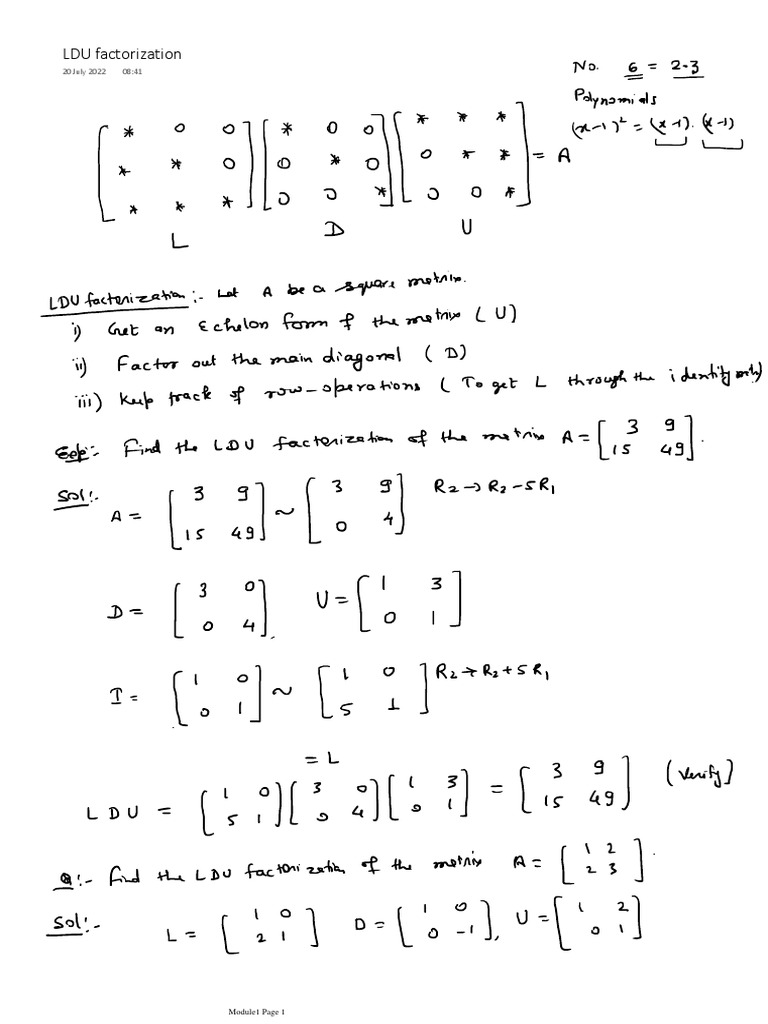 LDU Factorization | PDF