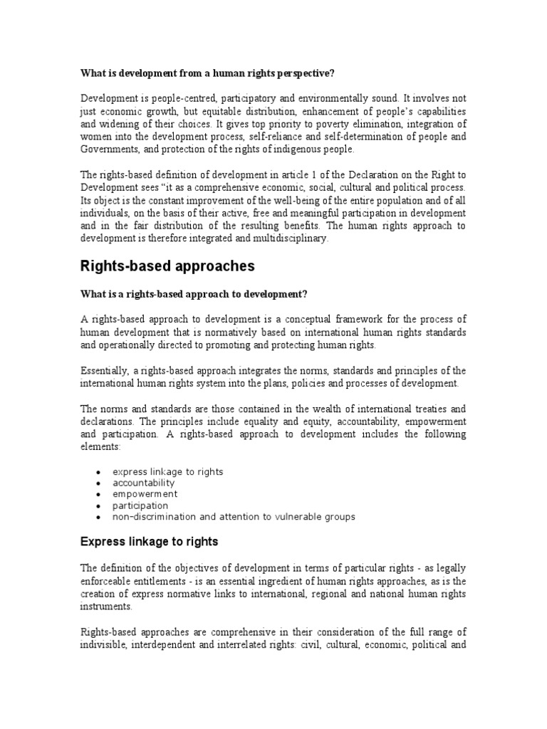Right Based Approaches | PDF | Empowerment | Human Rights