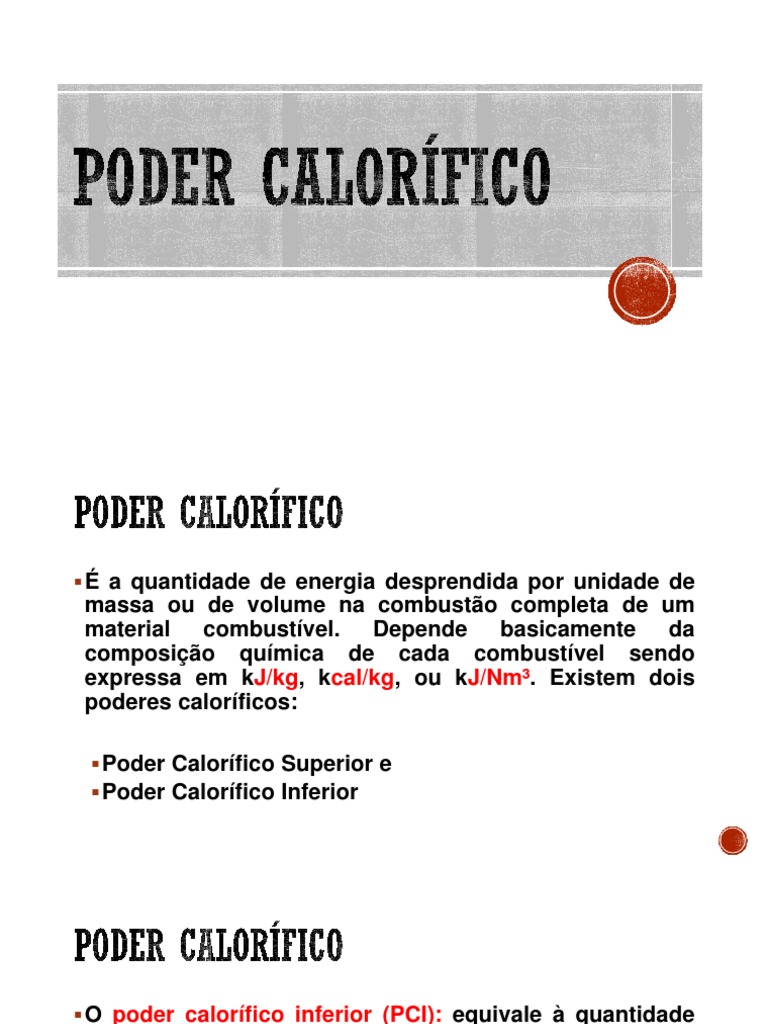 5 Poder Calorifico | PDF | Quantidades físicas | Materiais