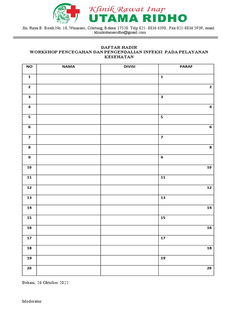 Absensi Workshop Pelatihan | PDF
