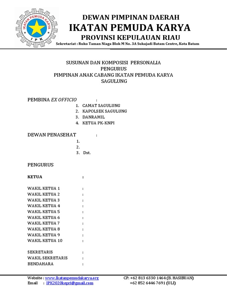 Draft Pengurus Pac | PDF