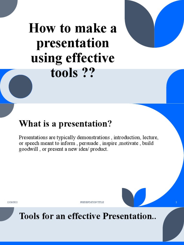 Presentation TOOLS | PDF