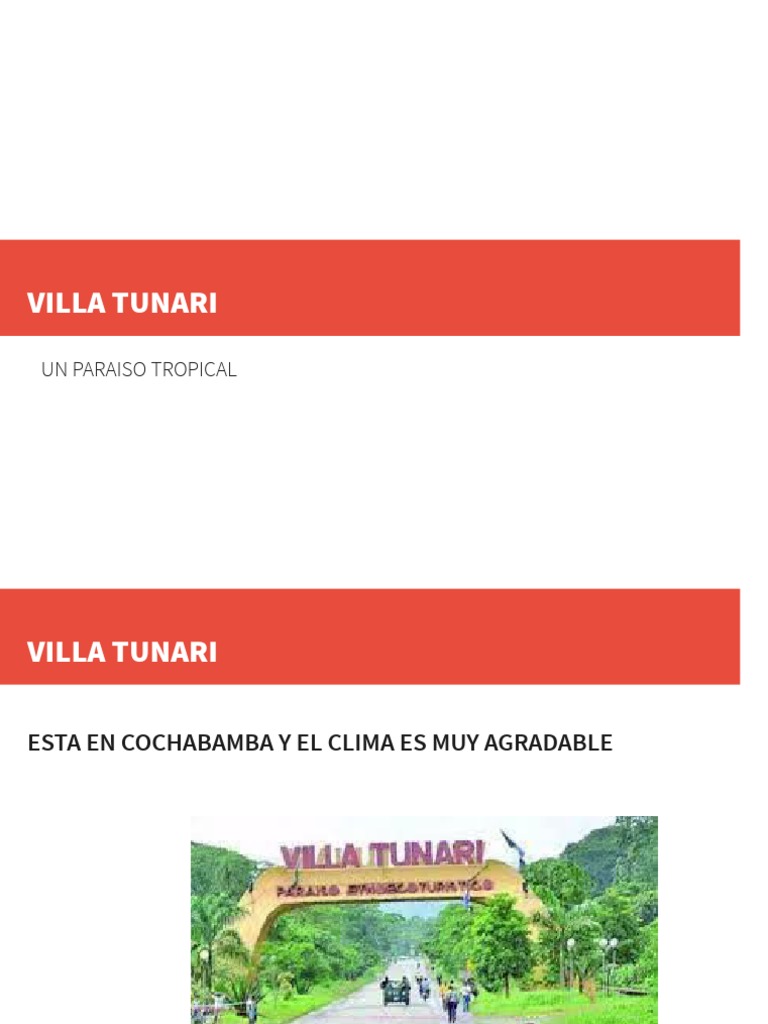 Villa Tunari: Paraíso Tropical en Cochabamba | PDF