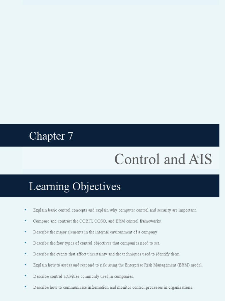 Chapter 6. Control and AIS | PDF | Internal Control | Audit