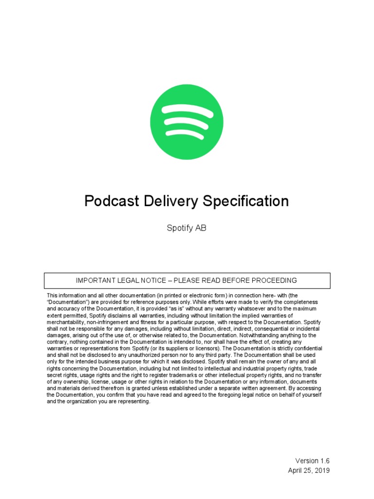 Spotify Podcast Delivery Guidelines | PDF | Metadata | Podcast