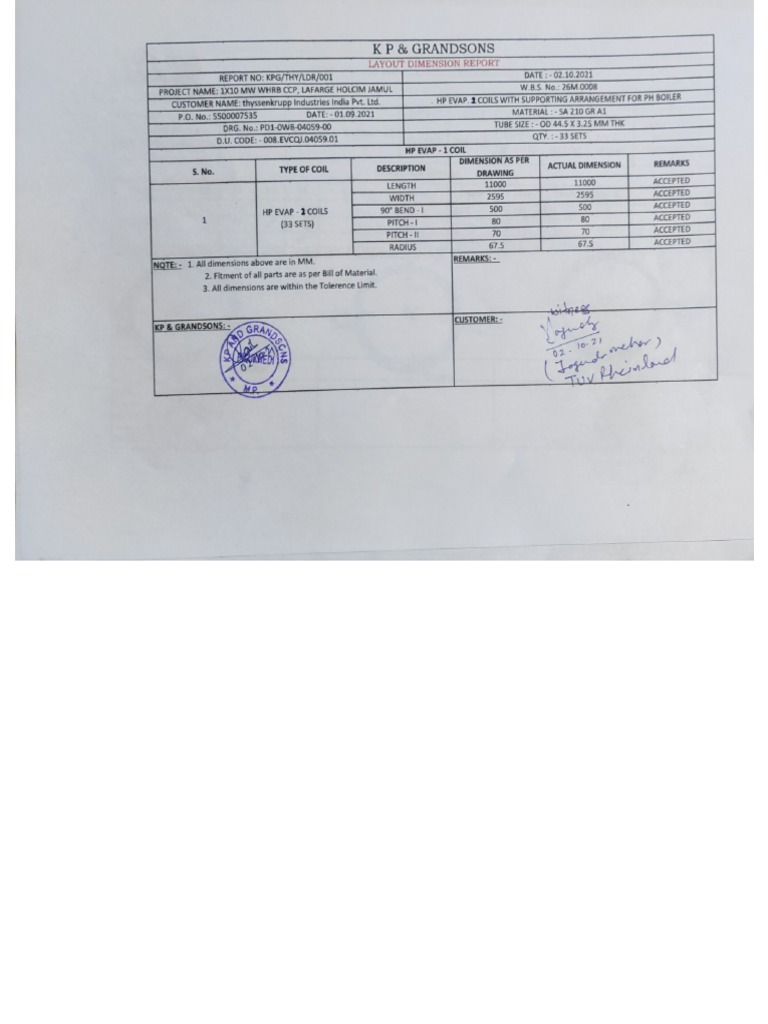 LAYOUT Inspection Report | PDF