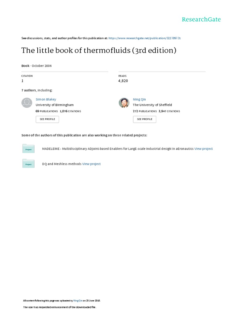 The Little Book of Thermofluids 3rd Edition | PDF | Gases | Exergy