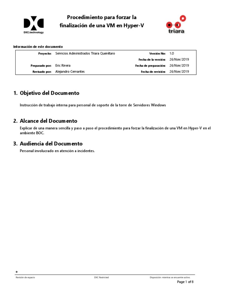 Trabajo - Forzar Finalizacion de VM - Hyper-V | PDF